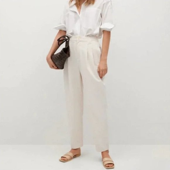 Mango | Pants & Jumpsuits | Mango Highwaisted Pleated Straight Leg ...